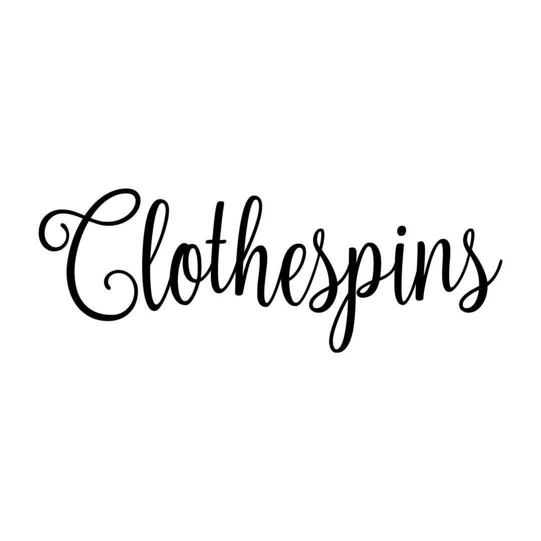 Clothespins Vinyl Sticker - Laundry Room Pantry Home Organization Label ...