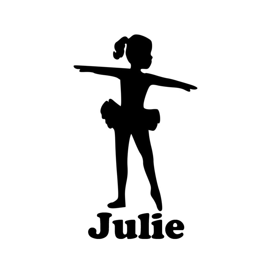 Ballet Girl Ballerina Vinyl Decal Sticker With Custom Personalized Name ...