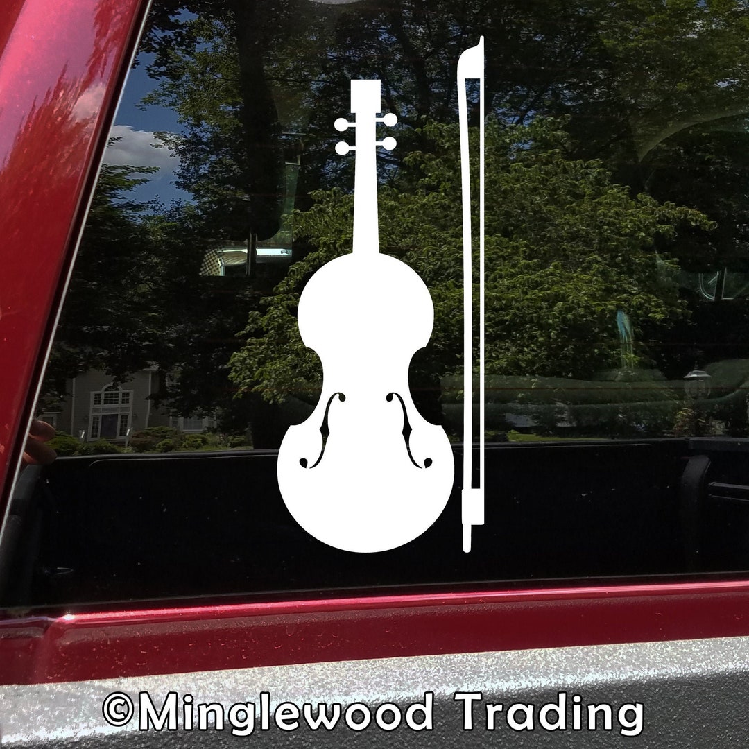 Fiddle Vinyl Decal - Violin - Bow - Bluegrass Country Music - Die Cut ...