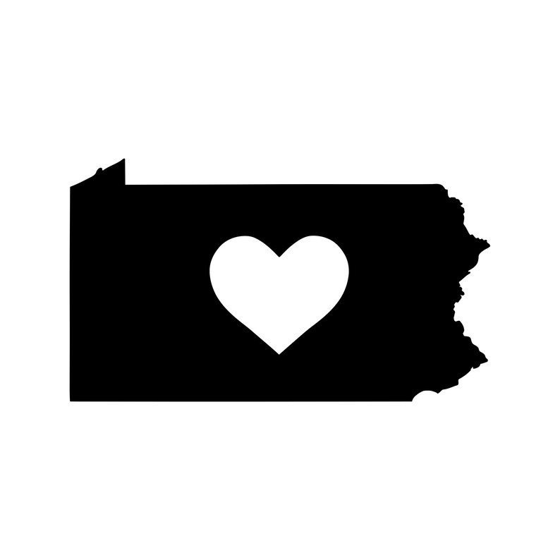 PENNSYLVANIA HEART Vinyl Decal Sticker Home State Love PA | Etsy