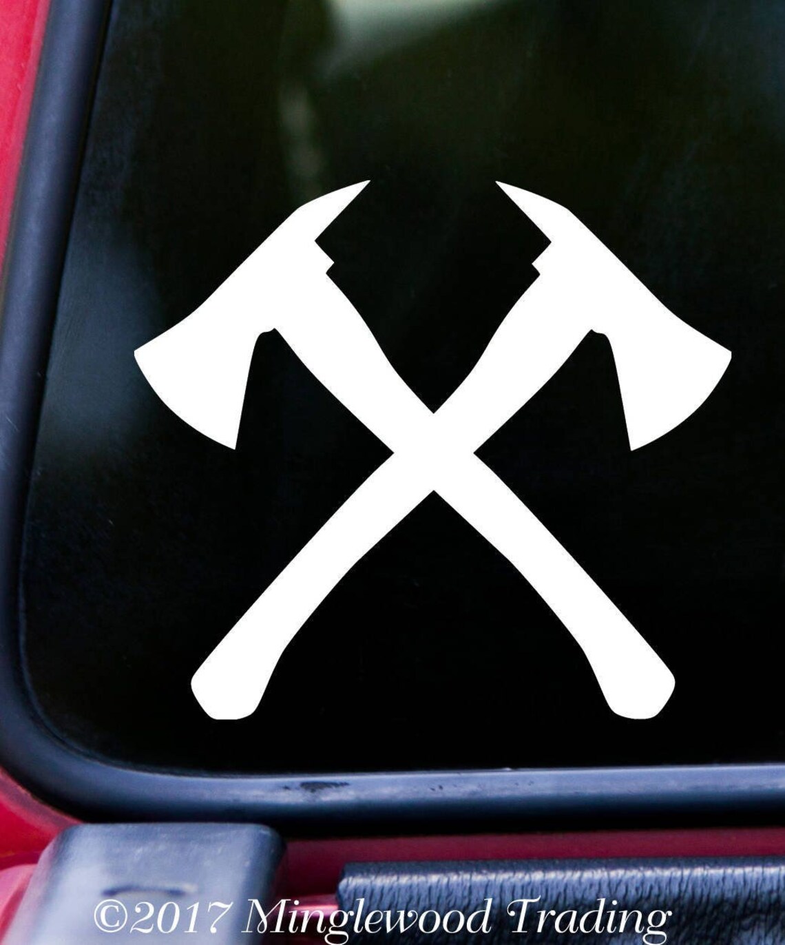 Crossed Firefighter Axes Vinyl Decal Sticker Fireman Fire - Etsy