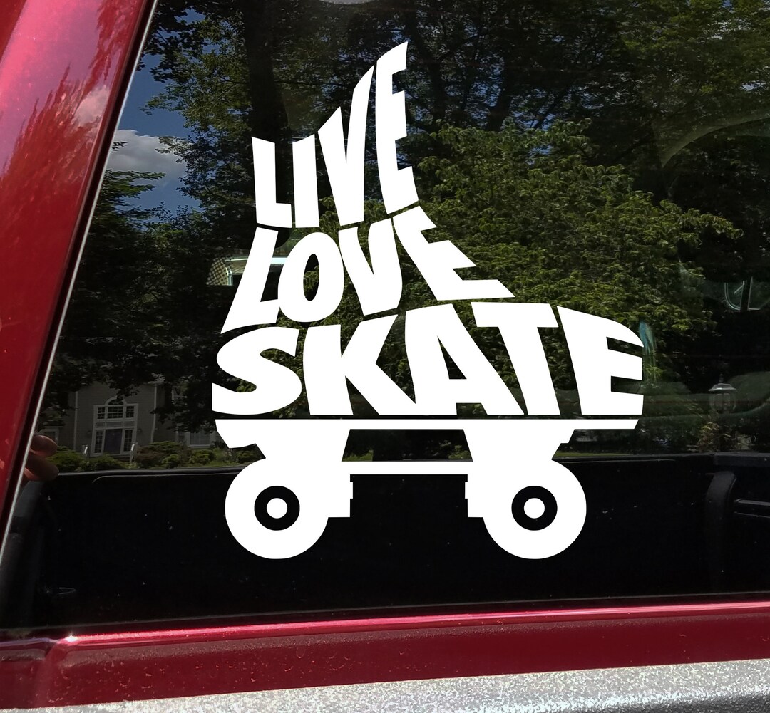 Live Love Skate Vinyl Decal - Quads Roller Skating Disco - Die Cut ...