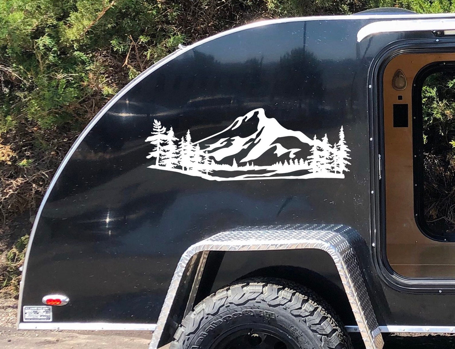Mountains Forest Scene Vinyl Decal V3 - Camper RV Travel Trailer ...