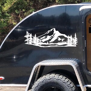 Mountains Forest Scene Vinyl Decal V3 - Camper RV Travel Trailer ...