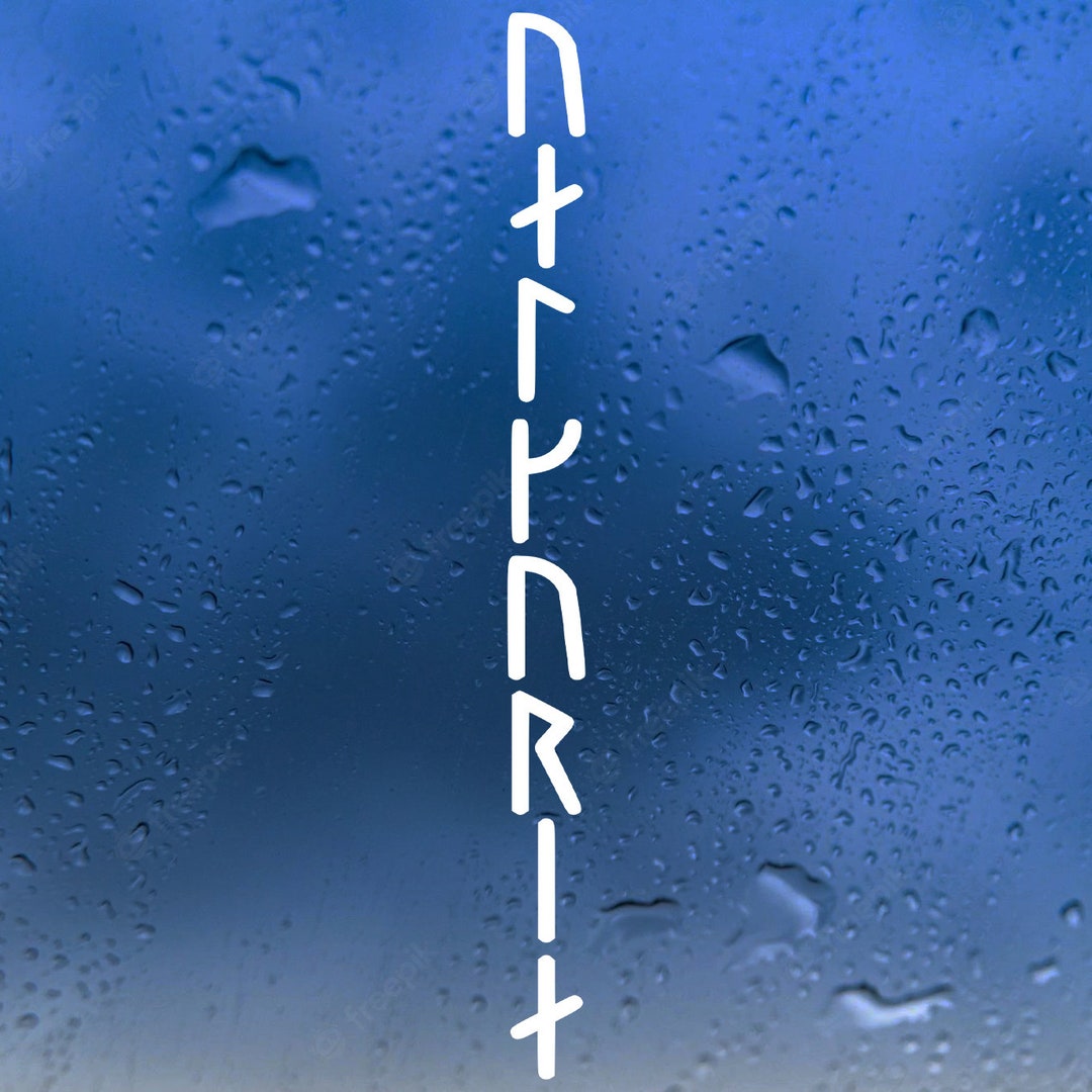 Valkyrie in Viking Futhark Vertical Vinyl Decal - Valkyrja Norse ...