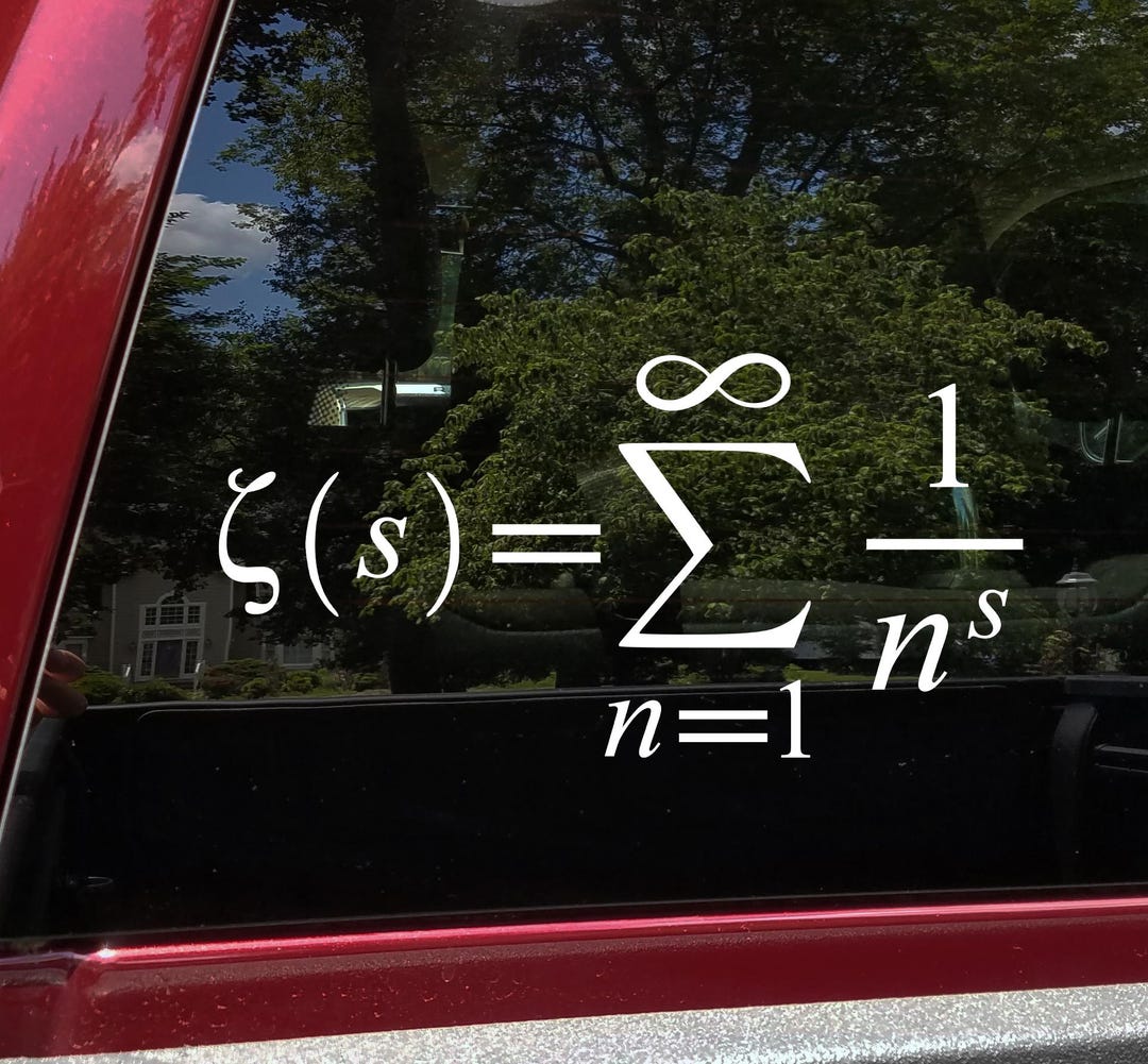 Riemann Zeta Function Vinyl Decal | Equation Formula | Die Cut Sticker ...