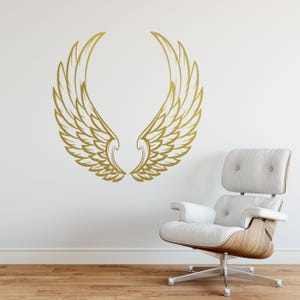 Sweeping Angel Wing Decal V11 | Small to Extra Large Curved Statement ...