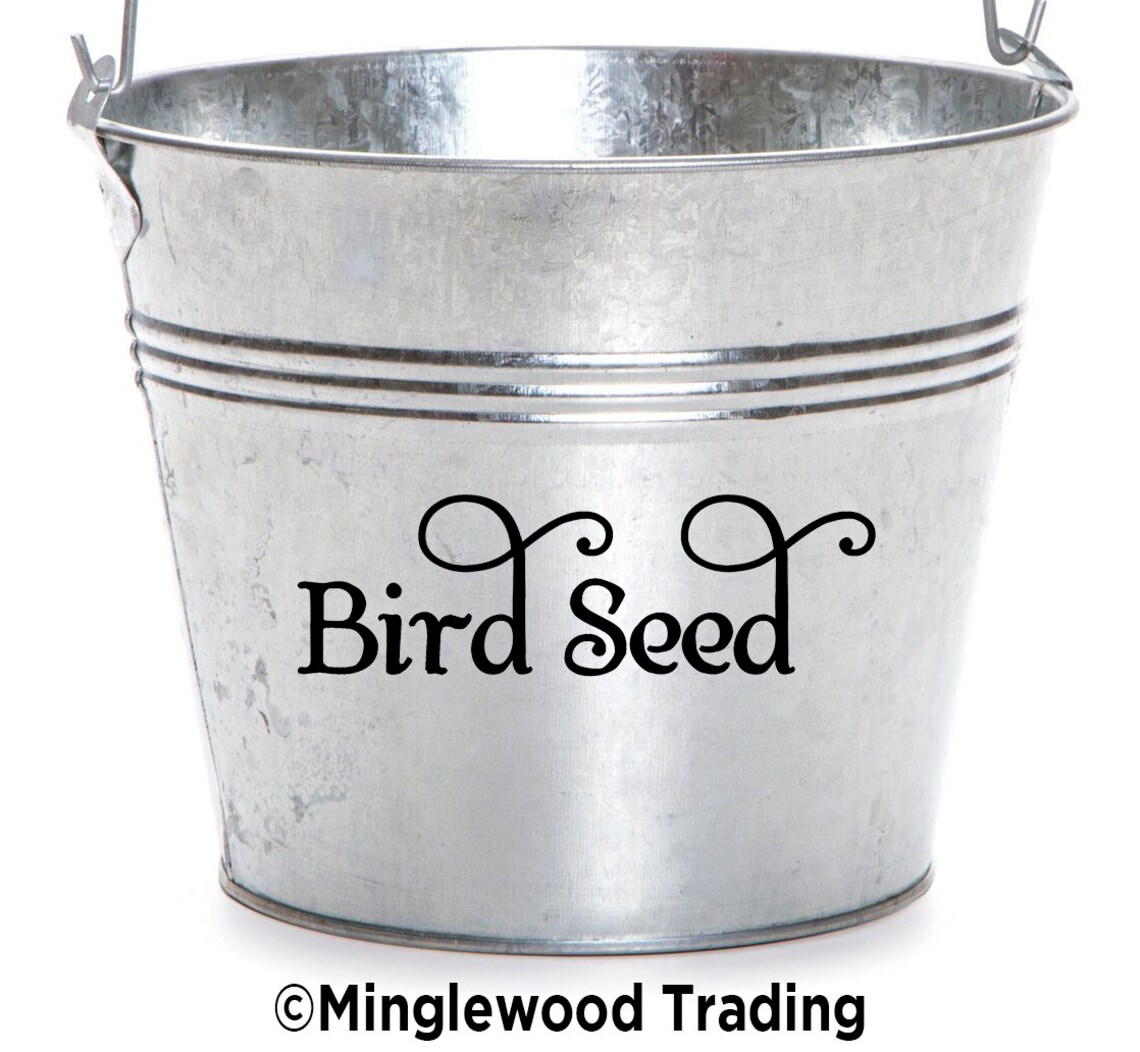 Bird Seed Vinyl Sticker - Feed Canister Label - Die Cut Decal - Swash ...