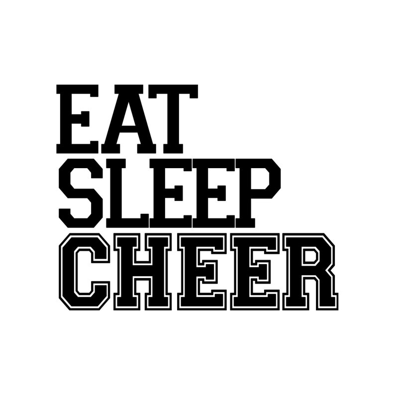 EAT SLEEP CHEER Vinyl Decal Sticker Cheerleader Varsity | Etsy