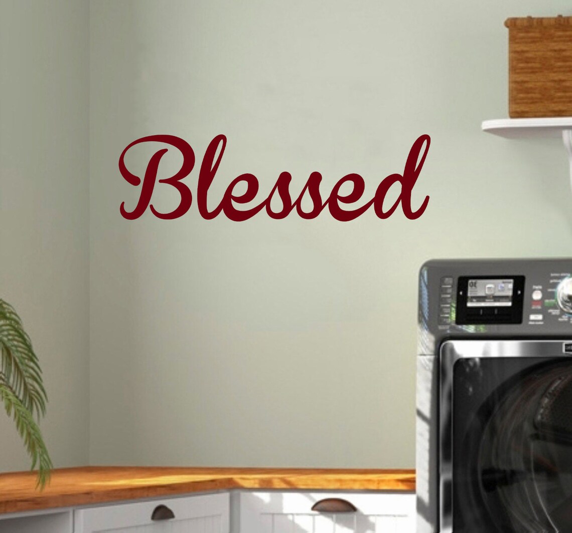 Blessed Vinyl Decal Sticker Home Wall Decor Bible Verse | Etsy