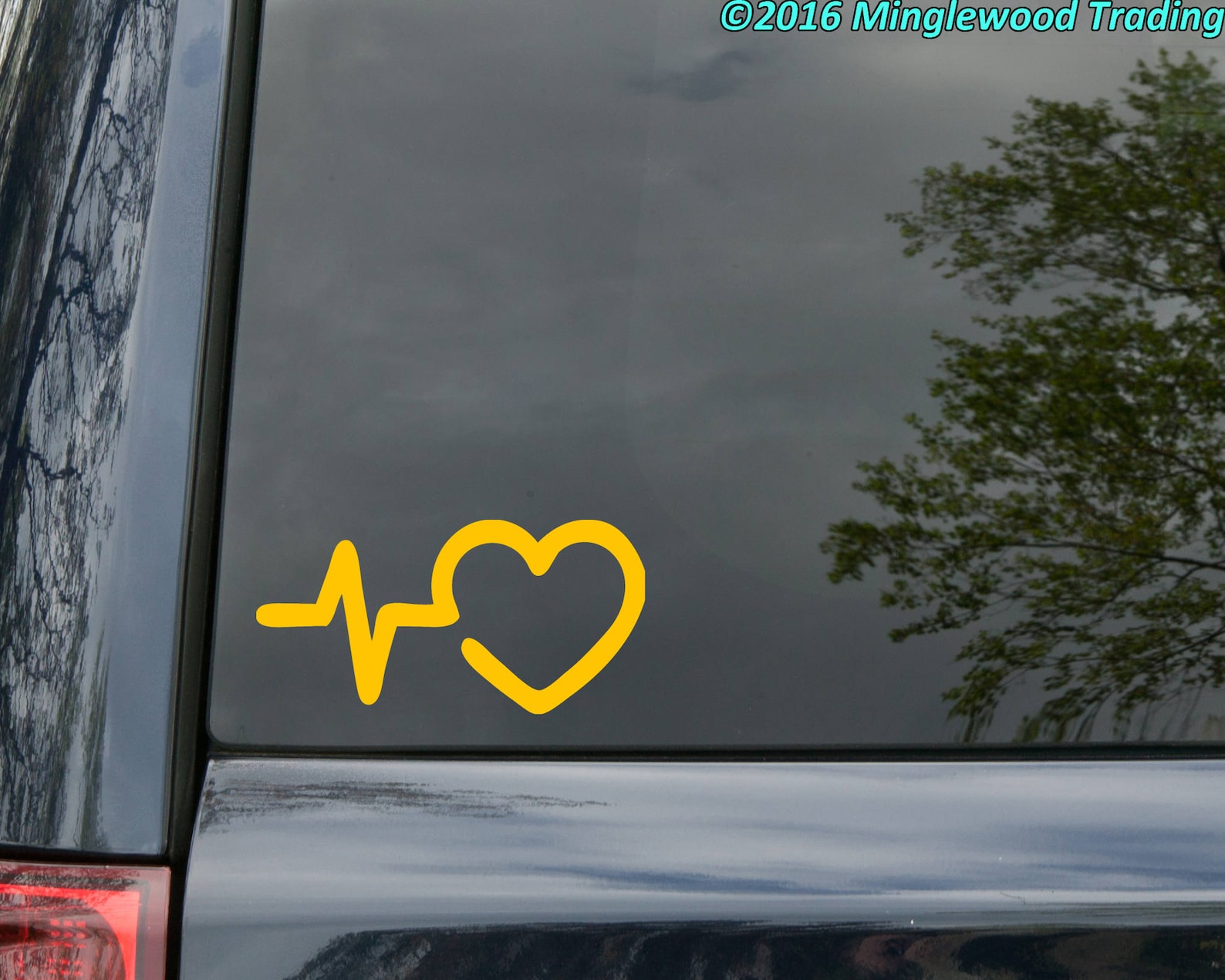 HEARTBEAT EKG HEART Vinyl Decal Sticker Pulse Line | Etsy