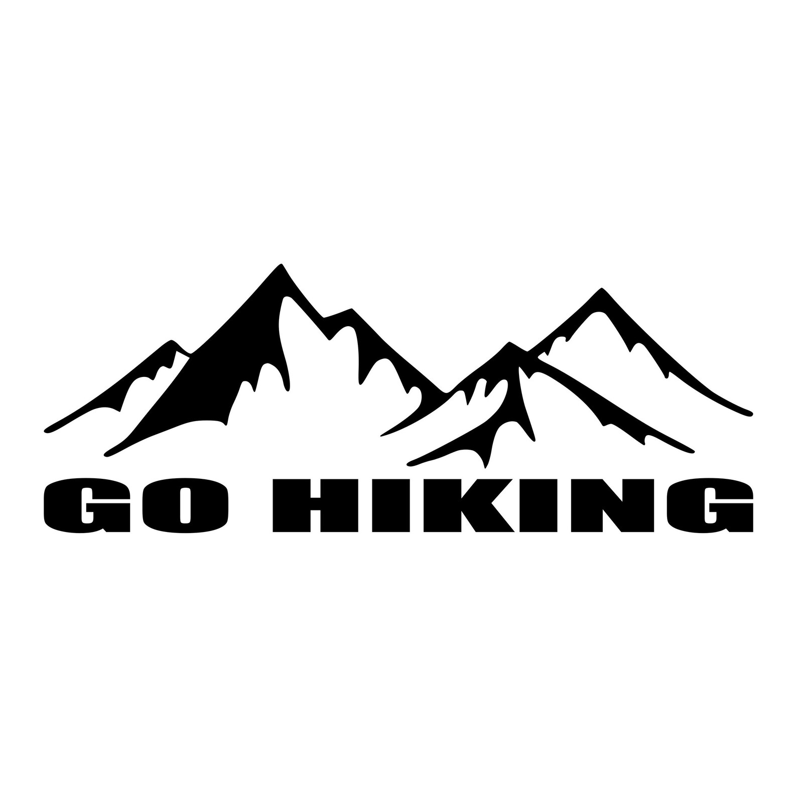 GO HIKING Vinyl Decal Sticker Trails Mountains Outdoors - Etsy