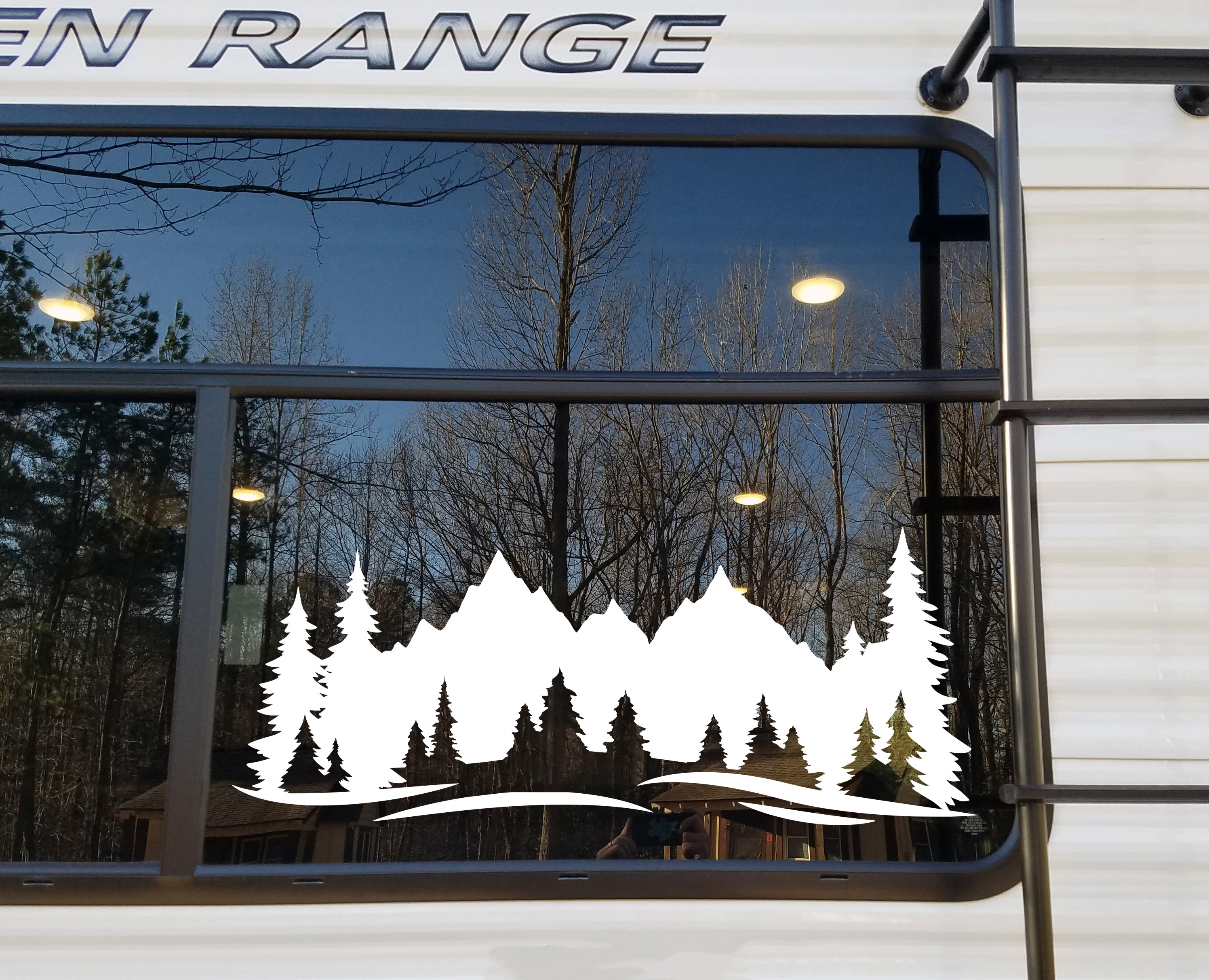 Mountain Forest Scene Vinyl Decal V11 RV Camper Graphics | Etsy