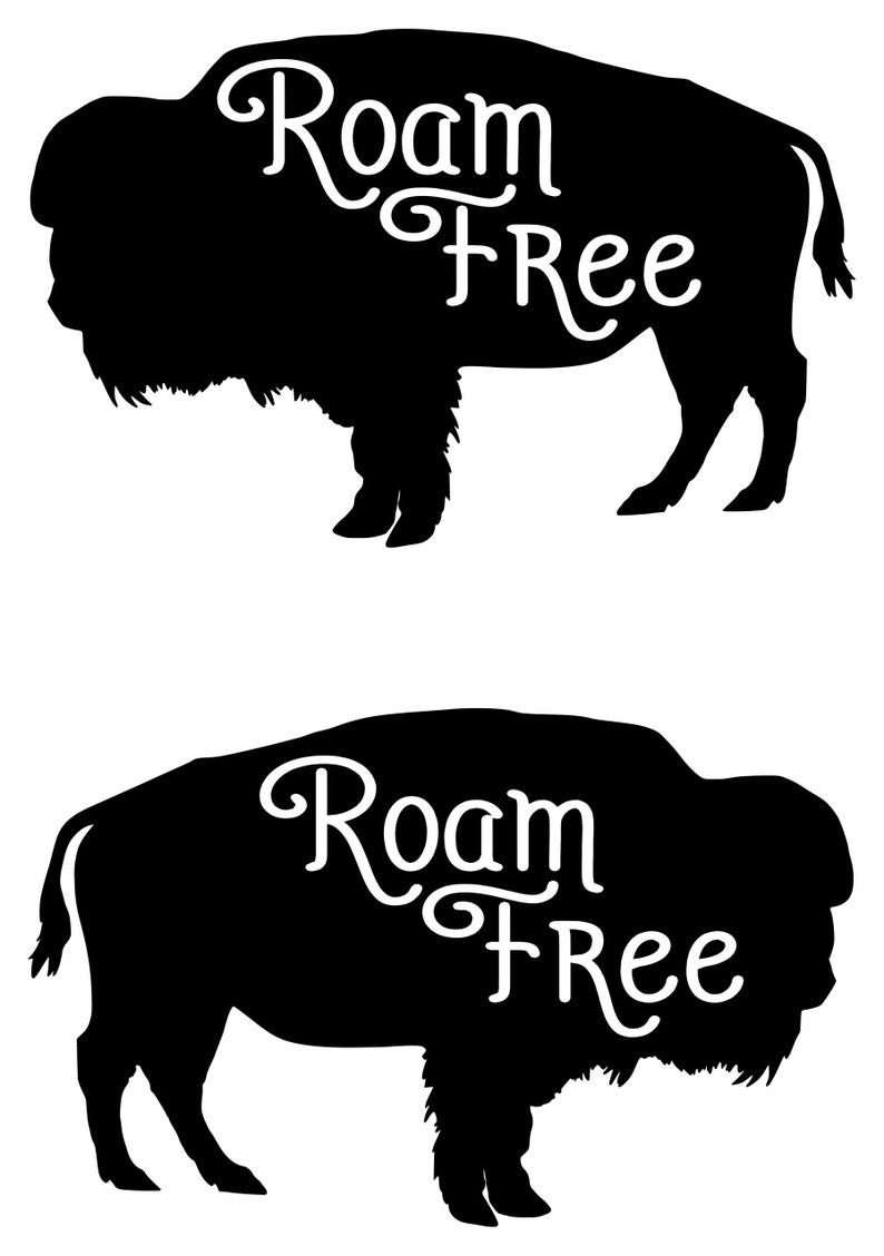 Roam Free Buffalo Vinyl Decal - Wild Bison Travel Adventure Explore ...