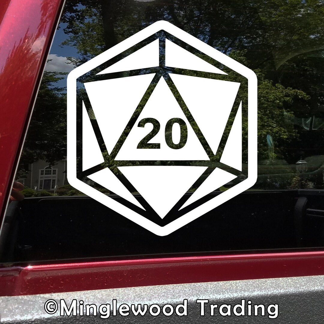 D20 Roll Dice Vinyl Sticker - Role Playing Game Crit RPG 20-sided - Die ...