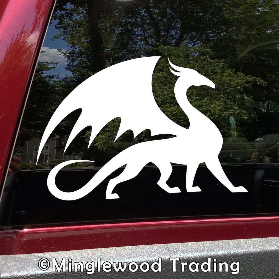 Dragon Vinyl Decal V2 Wyvern Medieval Fantasy Gaming - Die Cut Sticker ...