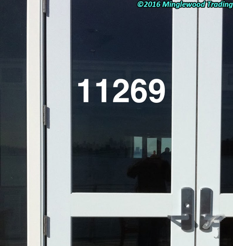 White Store Window Vinyl Address Numbers - Storefront Glass Door ...