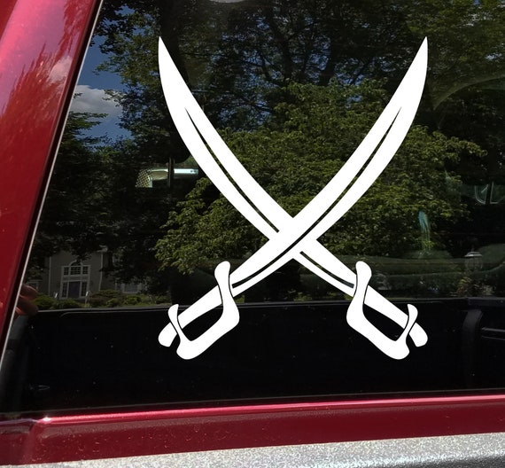 Crossed Swords Vinyl Decal Cutlass Saber Die Cut Sticker | Etsy
