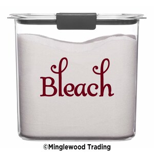 Bleach - Vinyl Decal Sticker - Laundry Room Label SWASH - Etsy