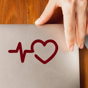 Heartbeat EKG Heart Vinyl Decal Sticker | Pulse Line | 20+ Color ...