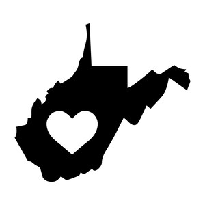 West Virginia Heart Vinyl Decal Sticker - Home State Charleston ...