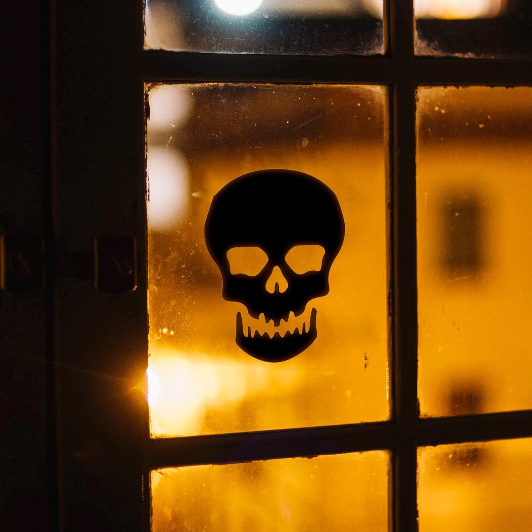 Skull Vinyl Decal: Halloween Window, Wall, Craft Decoration - Etsy