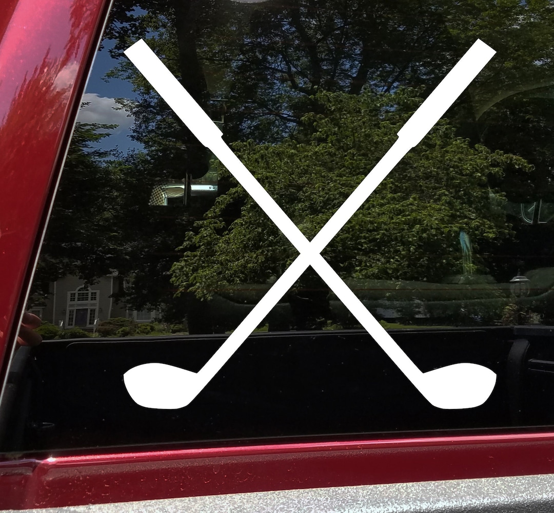 Crossed Golf Clubs Vinyl Decal V1 | Custom Sports Vinyl Decal Sticker ...