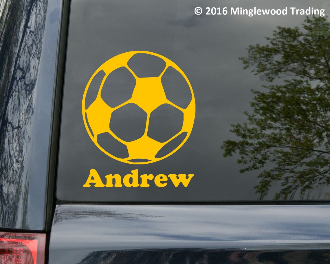 Soccer Ball With Personalized Name Vinyl Decal - Striker Team Field ...