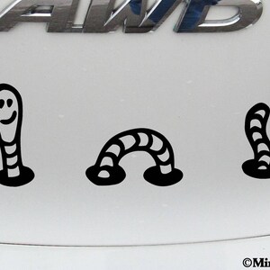 Worm Vinyl Decal Sticker - Cute Earthworm Early Bird -20 Color Options ...