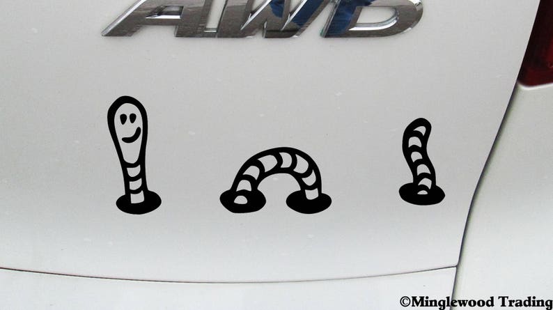 Worm Vinyl Decal Sticker Cute Earthworm Early Bird 20 Color - Etsy