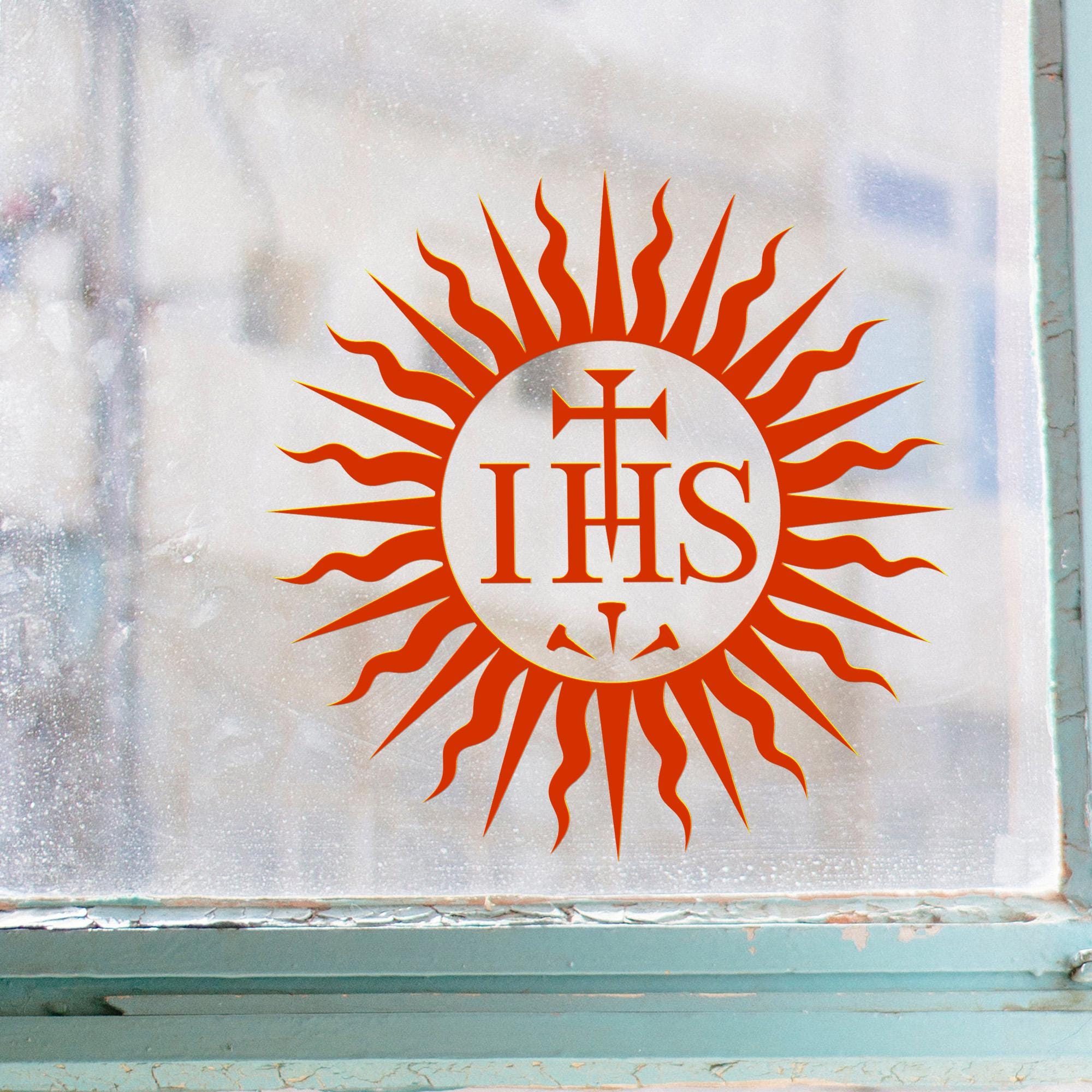 Society of Jesus IHS Vinyl Decal – Catholic Jesuit Symbol Sticker ...