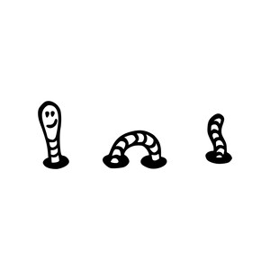 Worm Vinyl Decal Sticker - Cute Earthworm Early Bird -20 Color Options ...