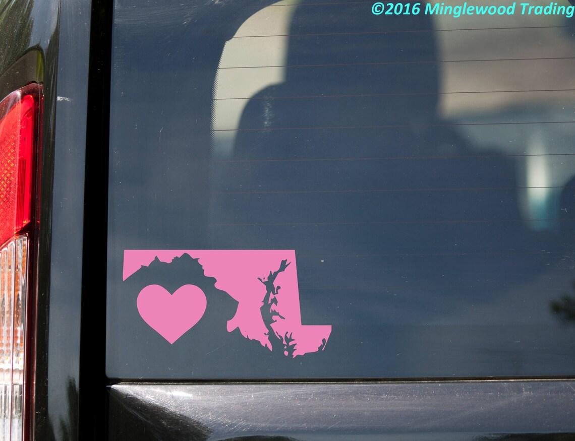 Maryland State Heart Vinyl Decal Home State Love MD Die - Etsy