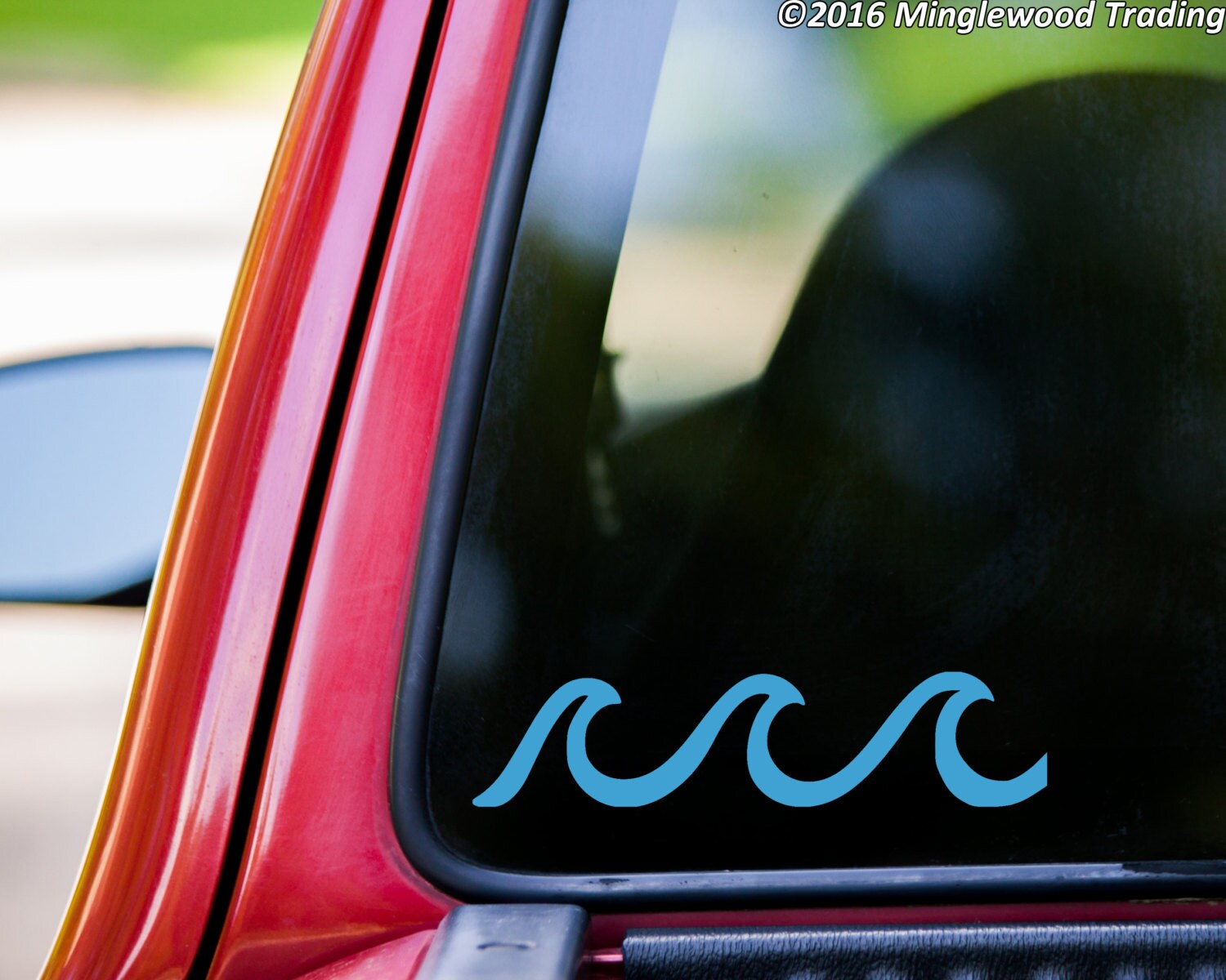 WAVES Vinyl Decal Sticker Beach Water Surfing | Etsy