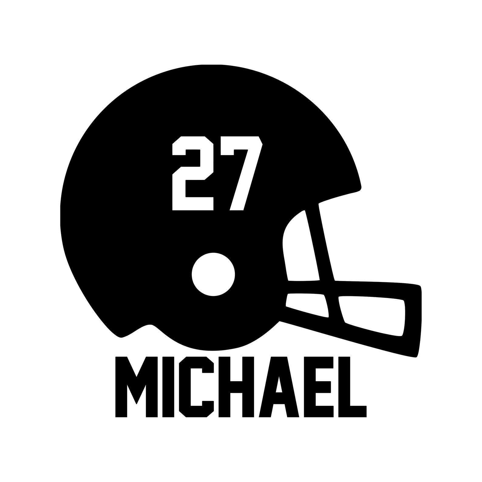 FOOTBALL HELMET with Personalized Name & Number Vinyl Decal | Etsy