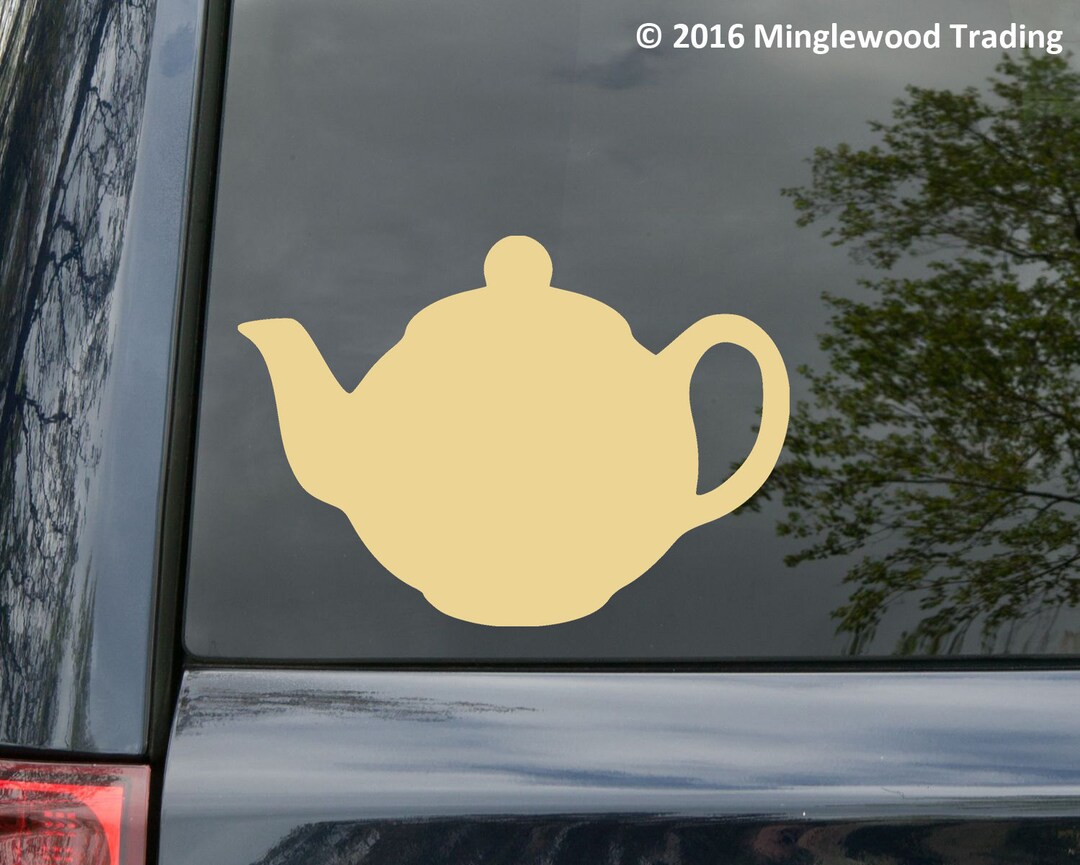 Teapot - Vinyl Decal Sticker - Tea Time Kettle Steeping Leaves - Etsy