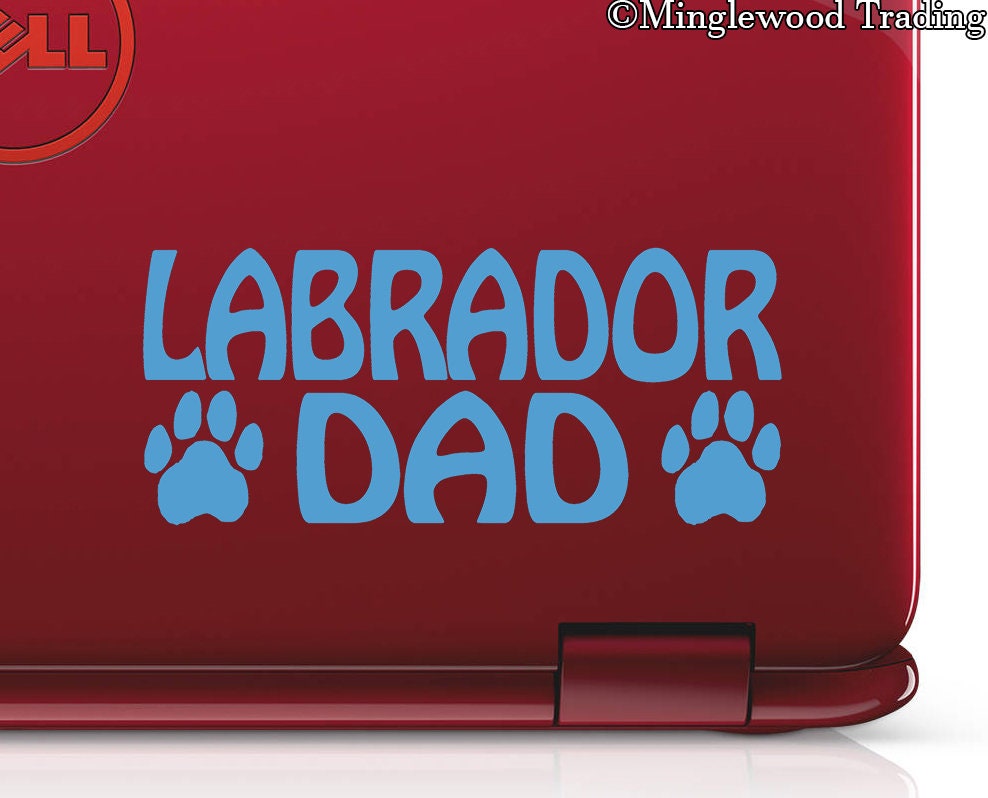 LABRADOR DAD Vinyl Decal Sticker Dog Paw Prints Chocolate | Etsy