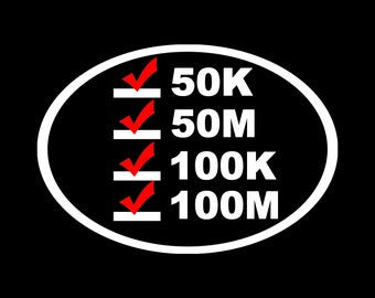 ULTRA RUNNER Vinyl Decal Sticker Running 50K 50M 100K 100M | Etsy