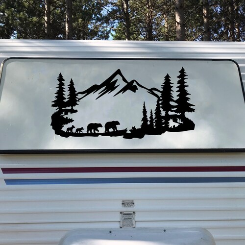 Mountain Forest Scene Vinyl Decal V10 RV Camper Graphics - Etsy
