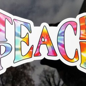3-pack Teach Peace 5 X 3 Die Cut Vinyl Decal Bumper Stickers Tie Dye ...