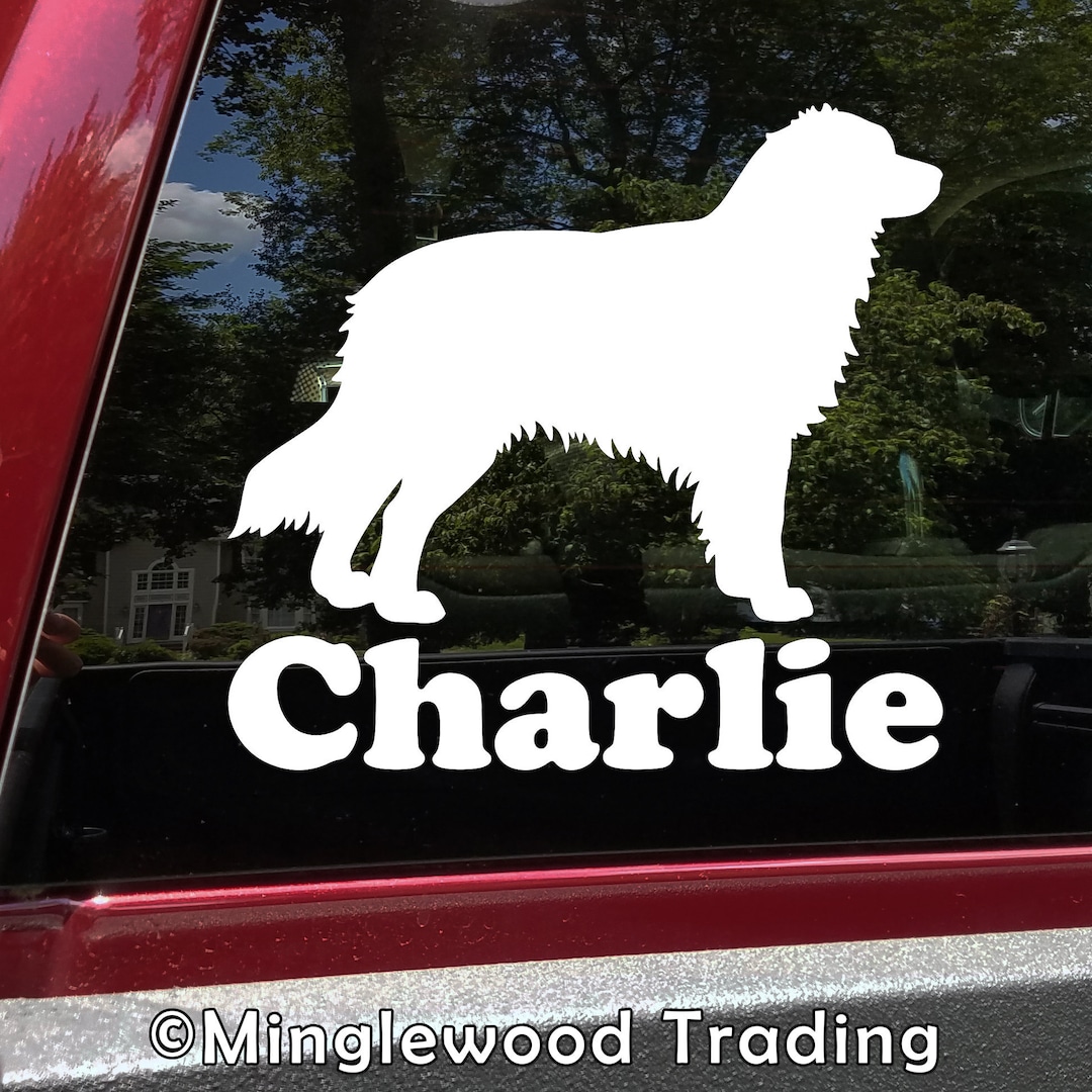 Australian Shepherd With Personalized Name Vinyl Sticker -V2- Auss ...
