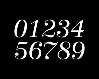 Calligraphy Die Cut Numbers Vinyl Decals Stickers 4 Sets | Etsy