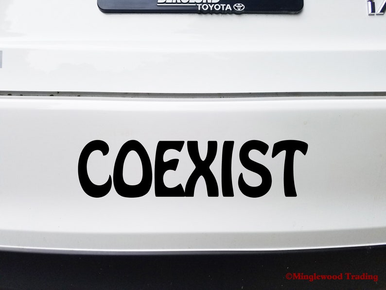 COEXIST Vinyl Decal Sticker Peace Love Be Kind Imagine | Etsy