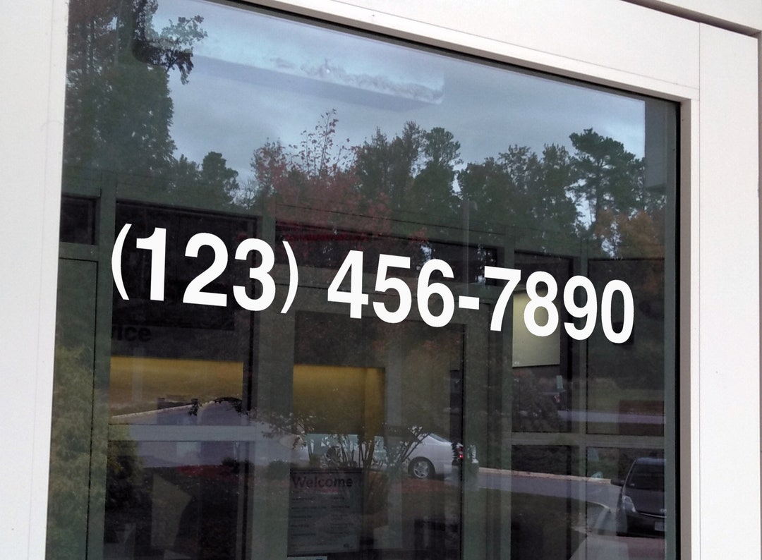 2-pack Phone Number Vinyl Numbers - Storefront Business Window Vehicle ...