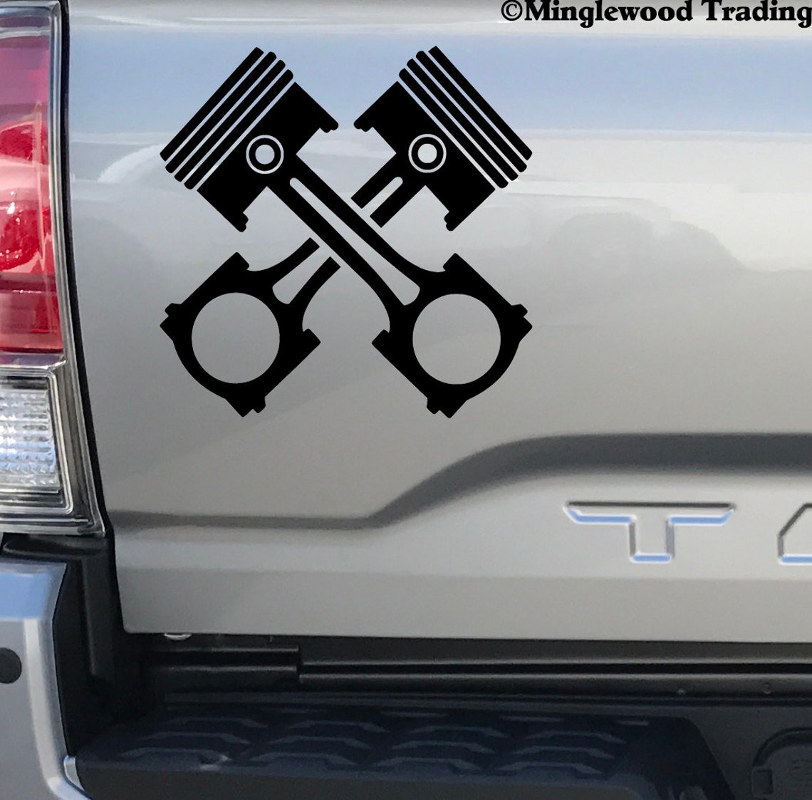 CROSSED PISTONS Vinyl Decal Sticker Motorcycle Car Engine - Etsy