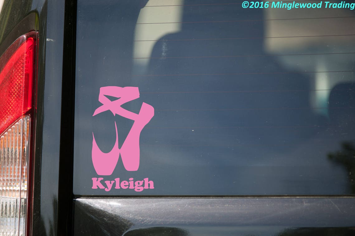 Ballet Shoes With Personalized Name Vinyl Decal Sticker - Etsy