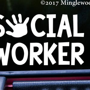Social Worker Vinyl Decal Sticker - Family Children LCSW Kids Handprint ...