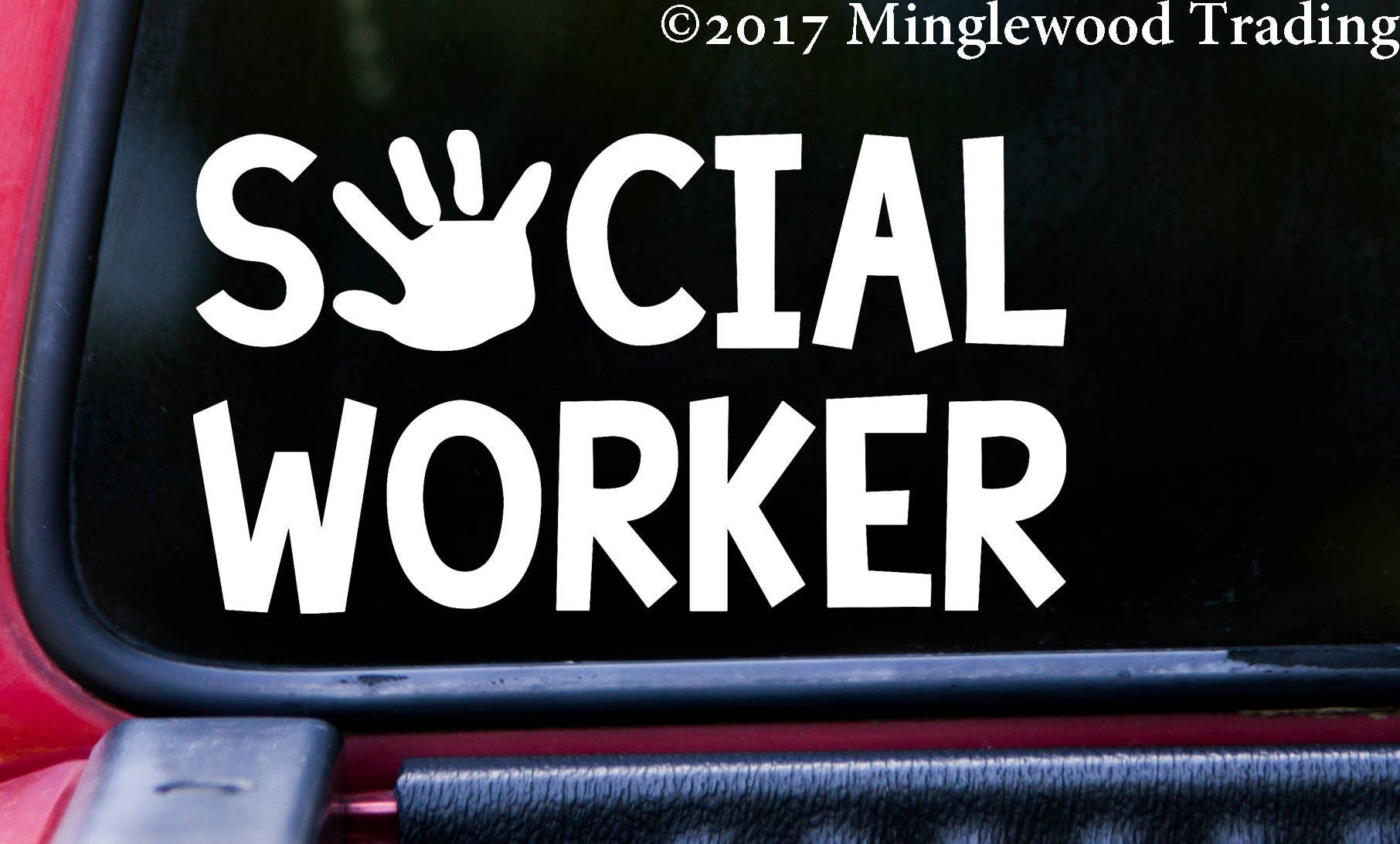 Social Worker Vinyl Decal Sticker - Family Children LCSW Kids Handprint ...
