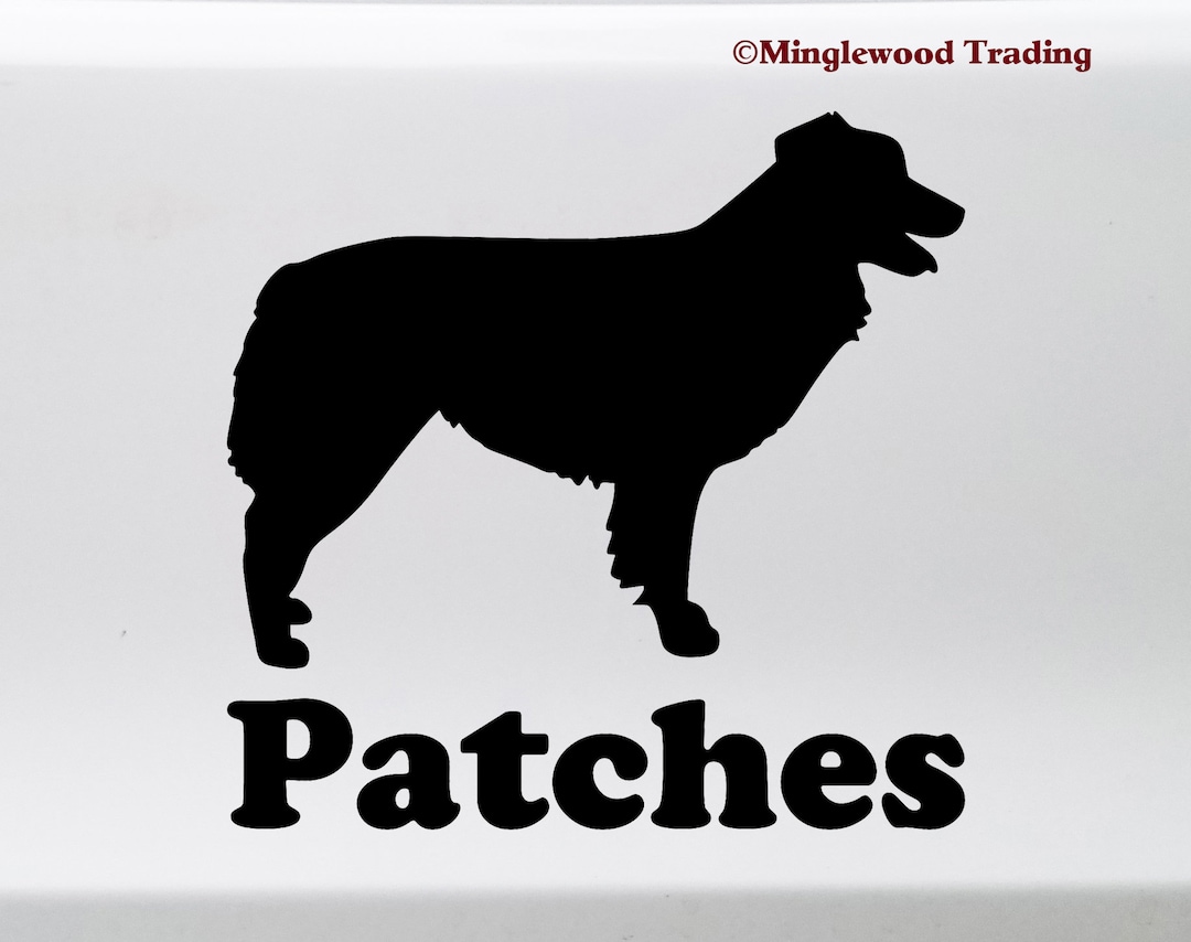 Australian Shepherd With Personalized Name Vinyl Sticker -V1- Auss ...