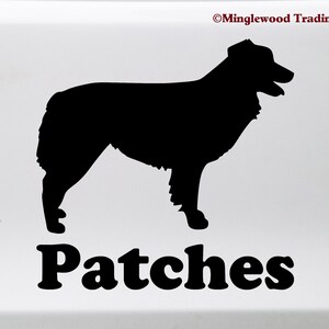Australian Shepherd With Personalized Name Vinyl Sticker -V1- Auss ...